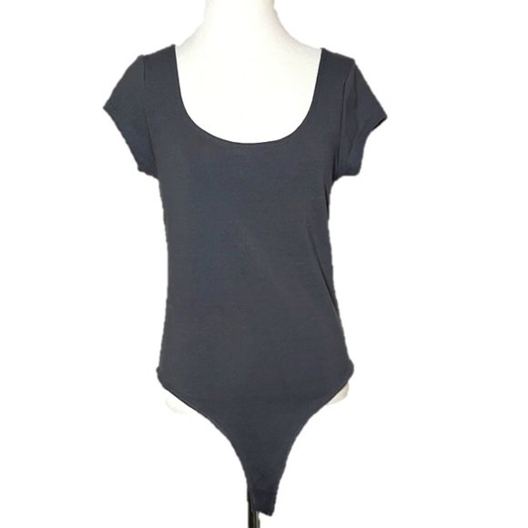 Calvin Klein Jeans | Tops | Calvin Klein Ballet Neck Bodysuit Snap ...